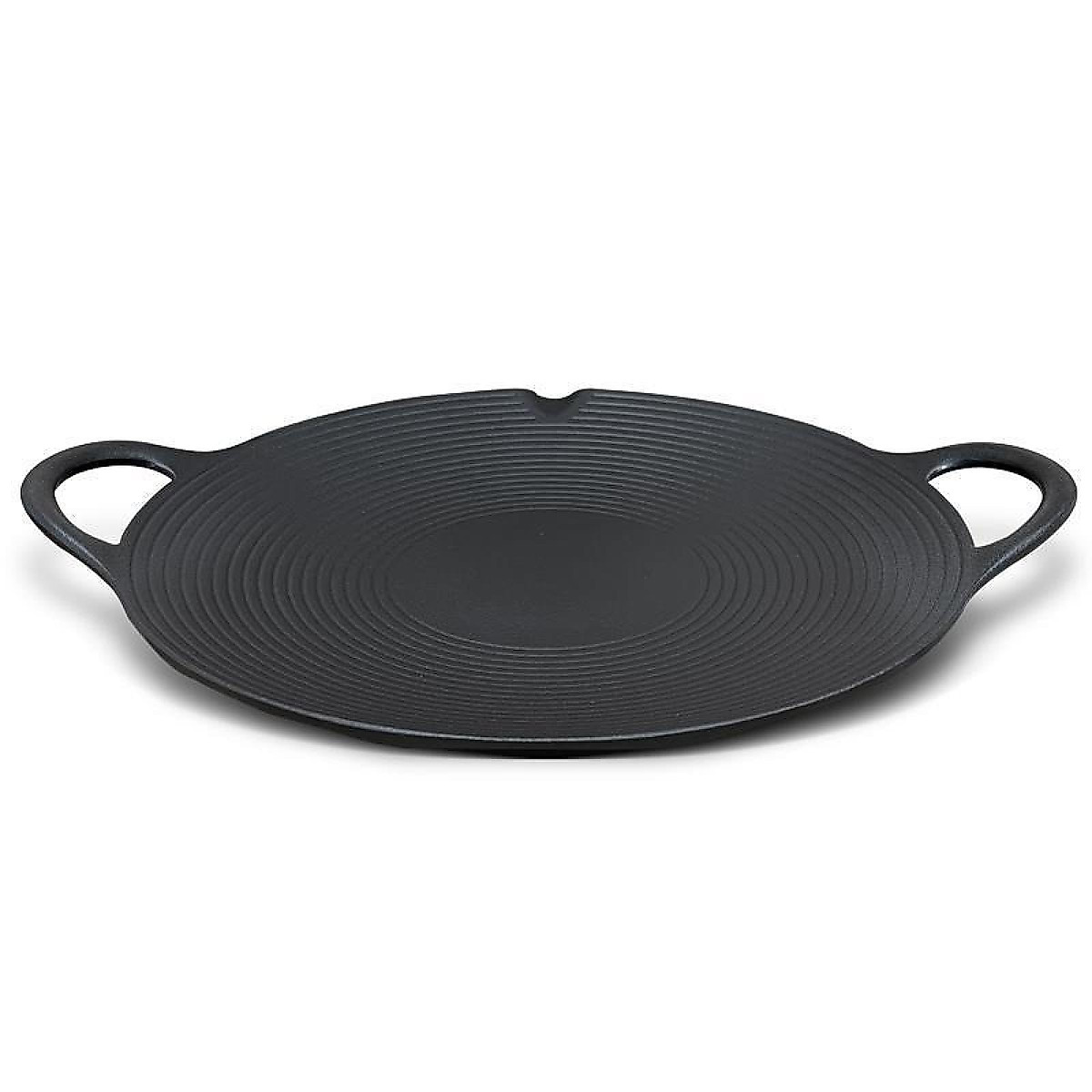 HAZURE Outdoor Grill pan cast Iron pan Casserole Grill pan Korean Style teppanyaki Grill pan barbecure Grill pan for Home use Round Ear Baking Dish 33cm