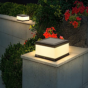Linkmoon Outdoor Solar Post Cap Light, Modern Warm Luxury LED Light with Waterproof IP54 Standards for Fence Deck Garden or Patio Posts