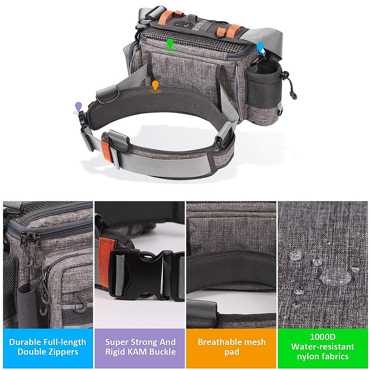 YVLEEN Sling Fishing Tackle Bag Bundle with Tackle Boxes