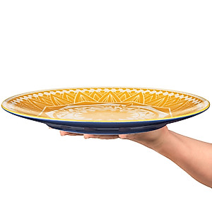 Annovero Cereal Bowls, Dinner Plates. Cute and Colorful Porcelain Dishes for Kitchen, Microwave and Oven Safe. Bundle