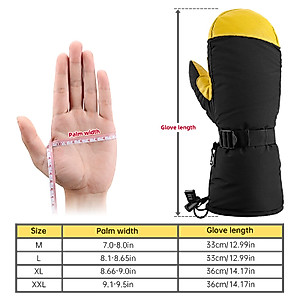 OZERO Winter Ski Gloves Cold Weather Glove Snow Mittens with Thermal Insulation Work Gloves