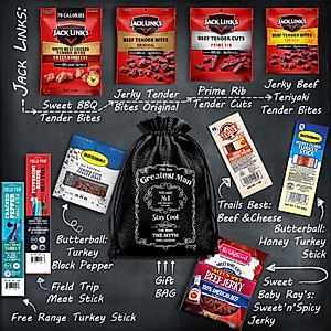 Beef Jerky Gift Baskets For Men - Dad Gifts, Birthday Gifts For Men Who Have Everything With Beef Jerky Variety Pack - Mens Gifts, Dad Birthday Gift, Care Package For Men, Husband Birthday Gift By