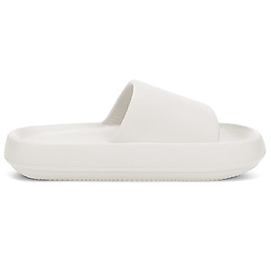 welltree Slides for Women Men Pillow Slippers Non-Slip Bathroom Shower Sandals Soft Thick Sole Indoor and Outdoor Slides,White,11.5-12.5 Women/10-11 Men