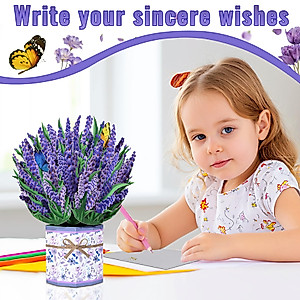GREETING ART Floral Pop Up Birthday Card, Lavender, 22x20cm
