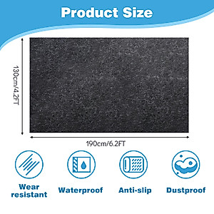 Outdoor Storage Shed Mat, 6.2 x 4.2 FT Waterproof Storage Shed Flooring Mat, Anti-Slip Patio Furniture Floor Scratch Prevention Mat, Washable Carport Mat, Dustproof Outdoor Carport Mat