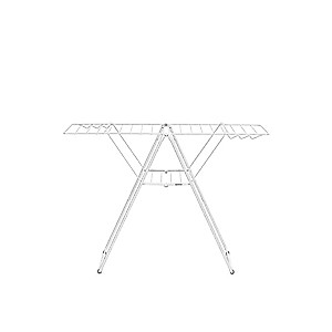 Brabantia HangOn Laundry Drying Rack (20m / Fresh White) Compact, Foldaway, Adjustable Indoor Stainless Steel Clothes Horse