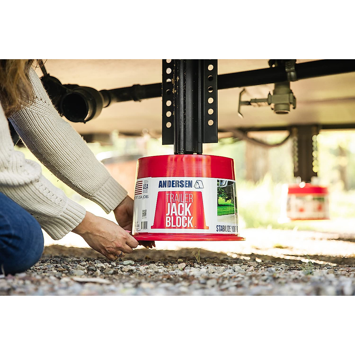 ANDERSEN HITCHES | RV Accessories | 6-Pack Trailer Jack Blocks w/ Free Clean Step | Leveling Block Chocks | 3608