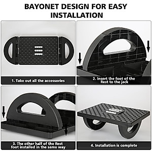 CZZXI Rocking Foot Rest for Under Desk at Work, Comfortable Foot Stool Ergonomic Footrest with Foot Massage Feet Stand for Office & Home - Black