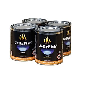Real JellyFish Flame Premium Gel Fuel 4 Cans Indoor or Outdoor Made in USA 13oz