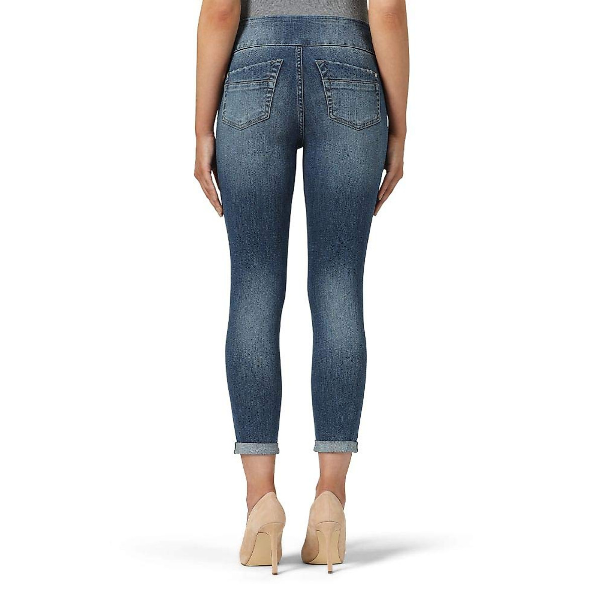 Rock & Republic Womens Denim Rx Fever Stretch Crop Capri Jeans, Overdose-Medium Indigo Destructed, 12 US