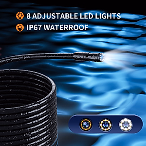 Daxiongmao Borescope, Endoscope Camera with Light, IP67 Waterproof Endoscope, 1080P HD Inspection Camera, Borescope Camera with Light, Snake Camera, 16.5ft Endoscope Camera, Gadgets for Men (4.3”)