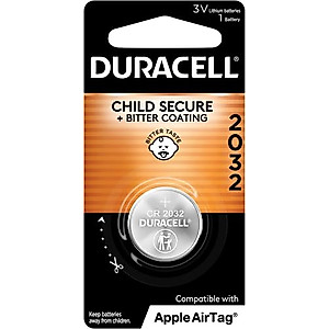 Duracell Duralock DL 2032 225mAh 3V Lithium Coin Cell Battery [Set of 6] or Sold as 6/BX