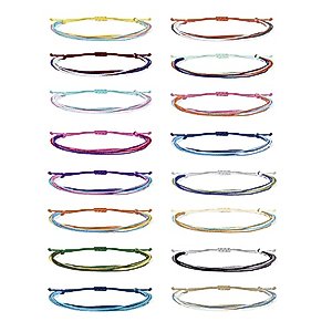 Long tiantian Waterproof String Bracelets for Girls Summer Wave Bracelet Friendship Handmade Wave Bracelet (P-16pcs-String Bracelets)
