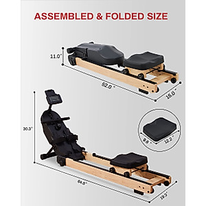BORGUSI Magnetic Rowing Machines for Home Use, 16 Levels of Resistance, 350lb Weight Capacity, LCD Monitor & Tablet Holder, Foldable Rower Row Machine with Comfortable Seat Cushion & Dual Slide Rail