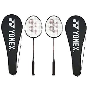 Yonex GR 303 Combo Badminton Racquet with Full Cover, Set of 2 (Black)