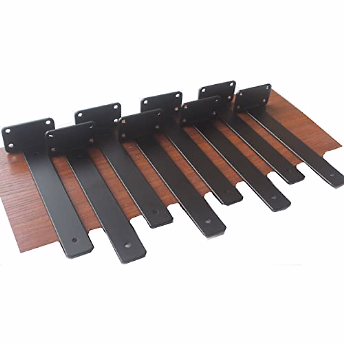 8 Pack - 11 inch Black Hidden L Shelf Bracket (1/5 Inch Thicked) Iron Shelf Brackets, Metal Shelf Bracket, Industrial Shelf Bracket, Modern Shelf Bracket, Metal L Brackets for Shelves Support