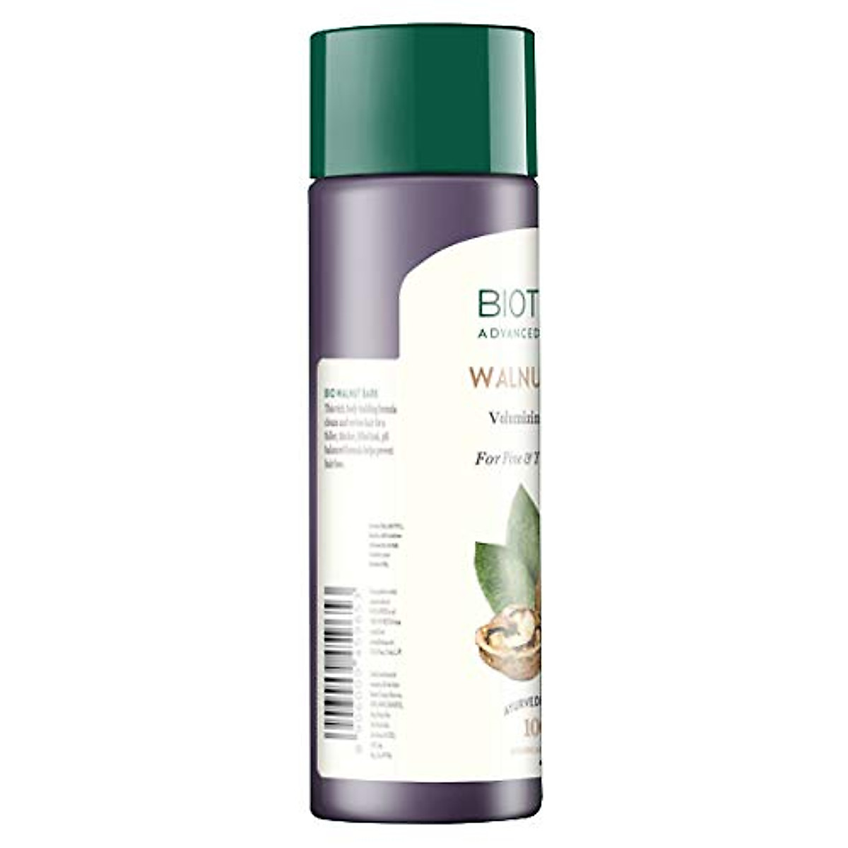 Biotique Bio Walnut Bark Volumizing Shampoo For Fine & Thinning Hair 120 ml/ 4.05 Oz. I Makes Hair Healthy, Silky, Shiny And Pure Natural Black I Musk Root Soap Nut And Black Malya Flowers