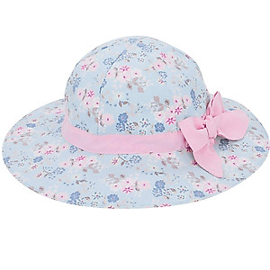 Baby Hat Bows for Girls Baby Bonnet Sun Hats for Babies UPF 50+ Baby Hats 6-12 Months Powder Blue Bow Outdoor Caps