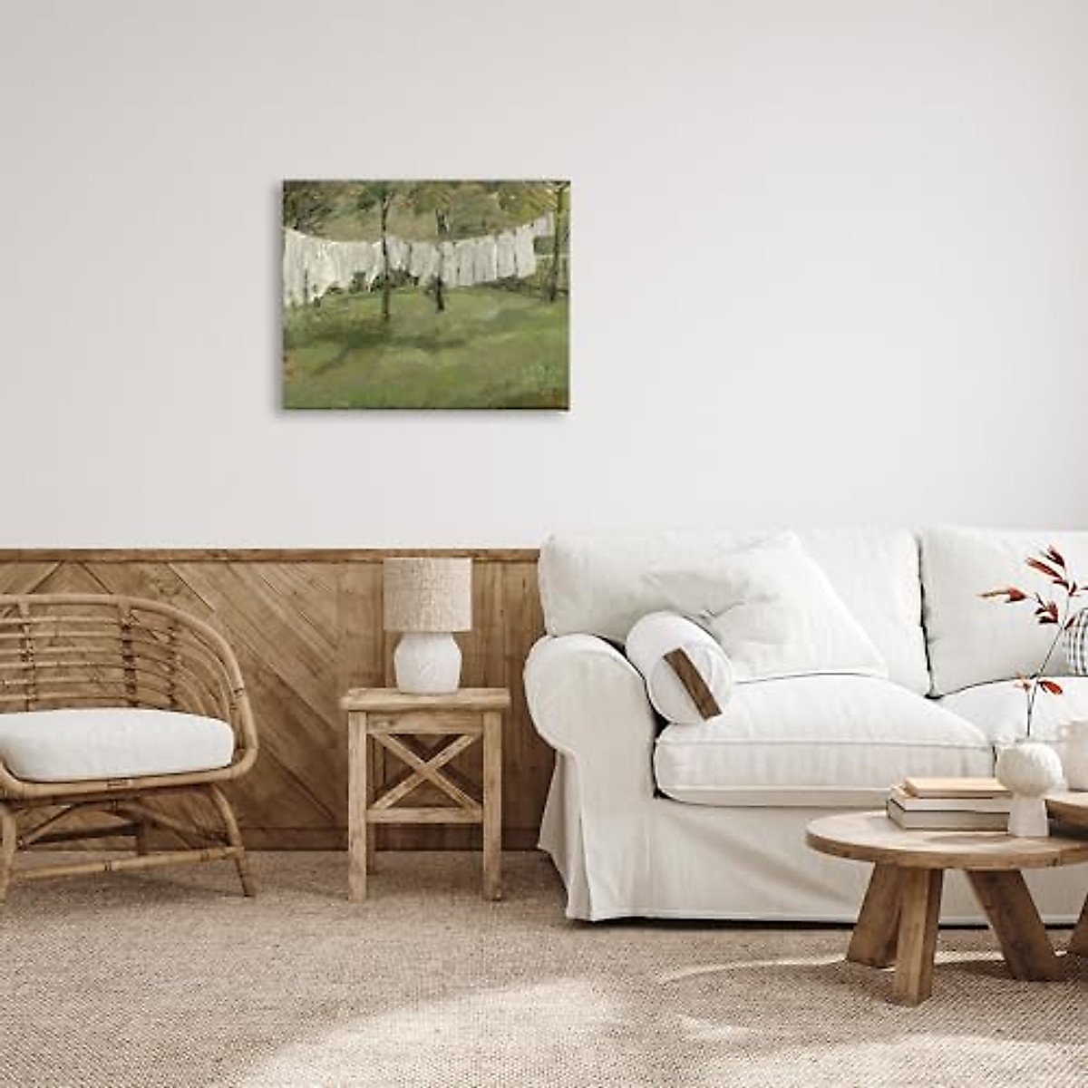 Stupell Industries Soothing Yard Clothesline Scene Canvas Wall Art, Design by Lettered and Lined