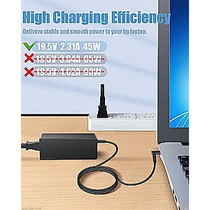45W 19.5V 2.31A Laptop Power Adapter Charger for HP 741727-001 721092-001 719309-001 HSTNN-DA40 ADP-45WD B, Compatible with Pavilion TouchSmart 11 13 15 Series Notebook