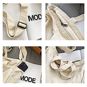 TUPIRIYN Women's Canvas Crossbody Bag Large Shoulder Bag Solid Color Casual Messenger Bag Travel Handbag Unisex (Black)