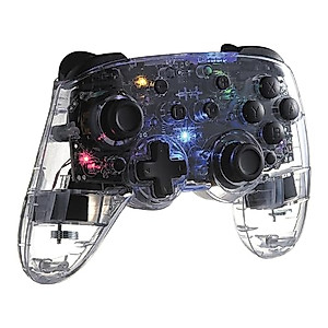 Mad Catz C.A.T. 9 Bluetooth 5.0 Wireless USB-C Wired Game Controller Clear 8-Color RGB Illumination Dual Vibration 6-Axis Motion Sensor - PC/iPhone/Android/Switch