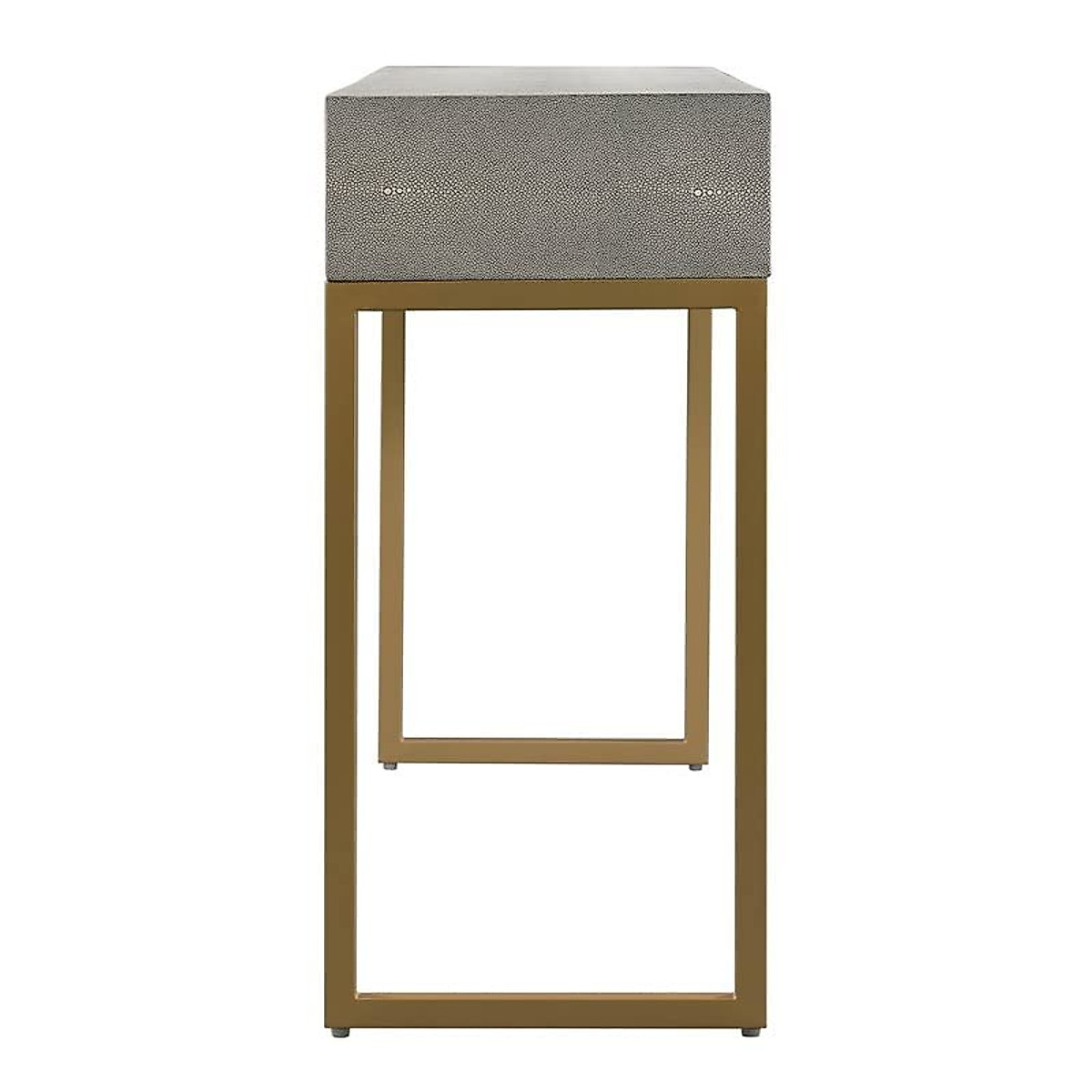 TOV Furniture Pesce Shagreen Modern 3 Drawer Living Room Console Table, 59" Grey
