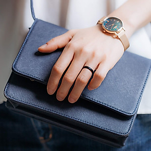 ThunderFit Super Thin Stackable Silicone Rings Wedding Bands for Women 3mm Wide 1.5mm Thick - 1/4/8/12/16 Variety Multipack