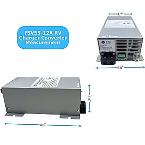 Fortron Source 55Amp RV Converter Charger SRV Series 55A Recreational Vehicle Power Supply AC-DC Converts 120VAC to 13.75VDC FSV55-12A
