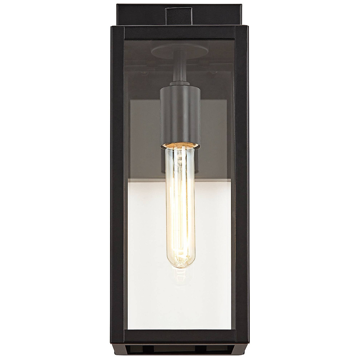 John Timberland Titan Modern Outdoor Wall Light Fixture Mystic Black 14 1/4" Clear Glass Panel for Exterior Barn Deck House Porch Yard Patio Outside Garage Front Door Garden Home Roof Lawn