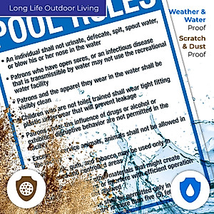 Sigo Signs, West Virginia Pool Rules Sign, Complies with State of West Virginia Pool Safety Code, 24x30 Inches, 55 mil Thick HDPS (high Density polystyrene), Made in USA