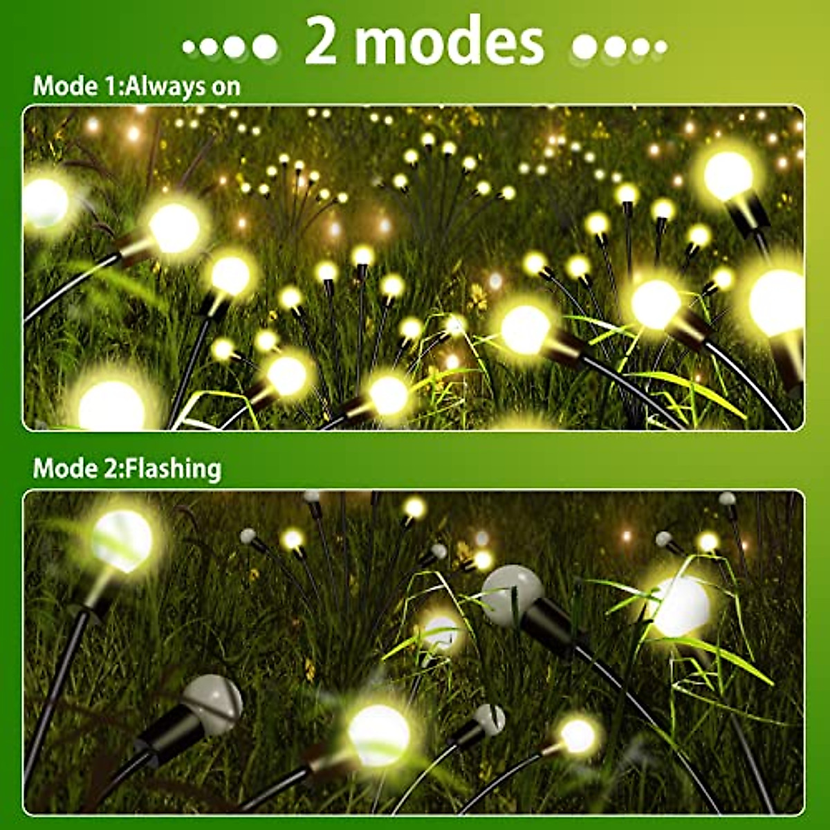 SMEFNOS Solar Garden Lights:New Upgraded 1200 MAH Large Capacity Solar Firefly Lights，4 Pack 32 Led Garden Decor Lights, Solar Outdoor Lights for Yard ，Landscape Path Patio Garden Decor，Warm White