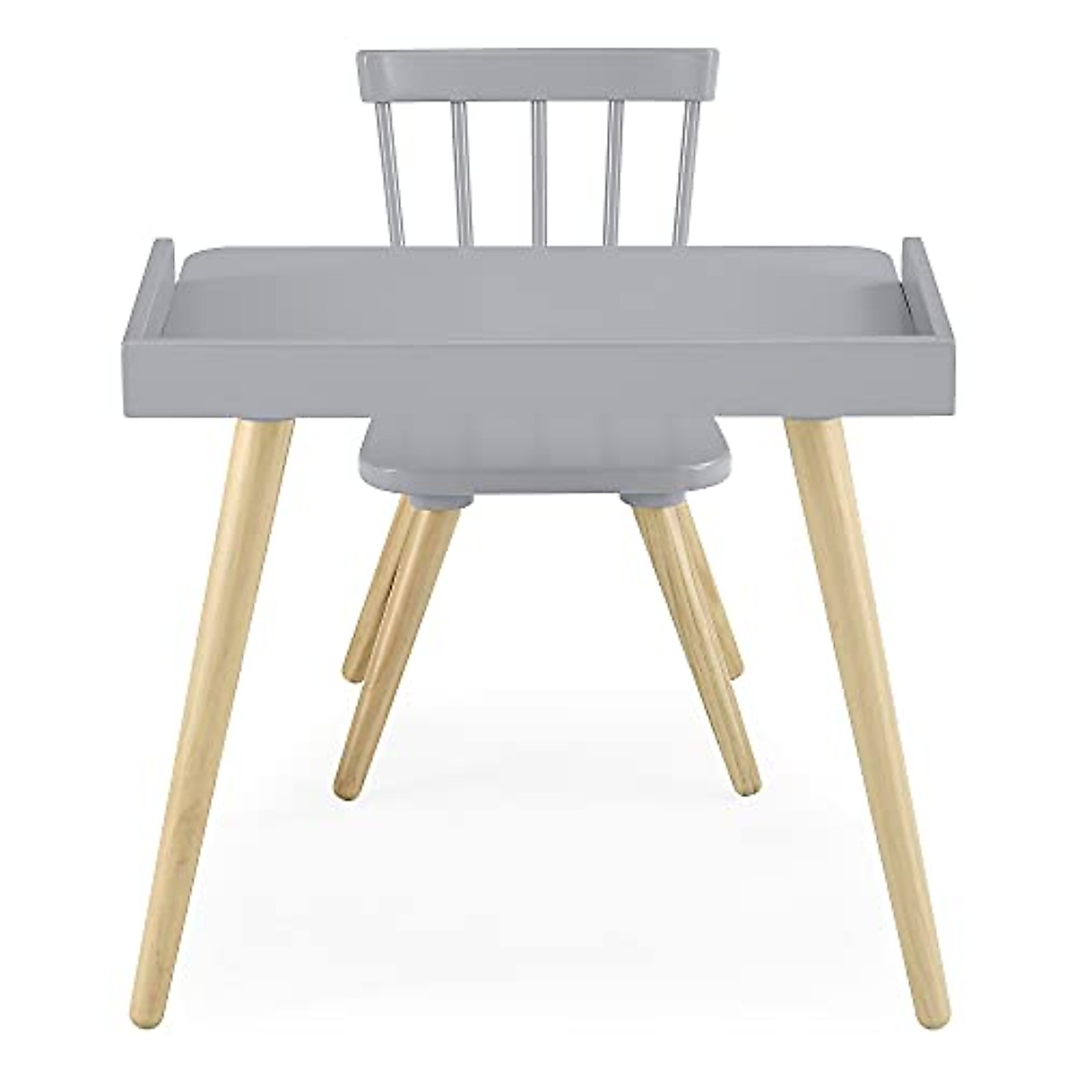 Delta Children Essex Kids' Desk & Chair Set-Greenguard Gold Certified-Ideal for Arts & Crafts, Snack Time, Studying-for Ages 4 Years+, Grey/Natural