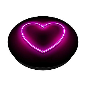 Single Pink Heart Love Phone PopSockets PopGrip: Swappable Grip for Phones & Tablets