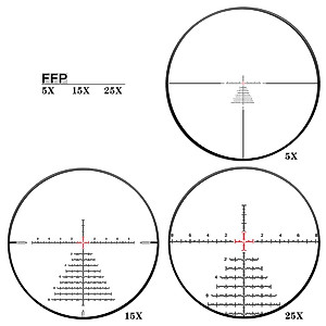 DISCOVERYOPT Optics ED GEN-II 5-25x56mm PRS Rifle Scope FFP 0.1 MRAD Illuminated Reticle with Zero Stop 34mm Tube