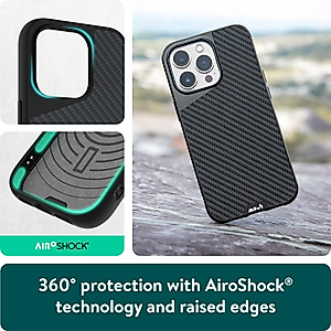 Mous MagSafe Vent Mount and iPhone 14 Plus Case Carbon Fiber Limitless 5.0