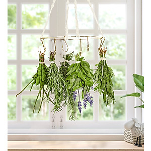 PROTITOUS 2pack Herb Drying Rack With 20pcs Golden Herb Dryer Hooks,herb Dryer,herb Drying Rack,hanging Herb Dryer Rack With Wooden Balls,golden Color