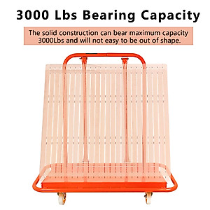 Carivia Drywall Cart Panel Dolly, 3000lbs Drywall Sheet Cart, Panel Dolly Cart with 4" Swivel Wheels,Plasterboard Trolley,Handling Wall Panel, Sheetrock, Sheet Panel for Home Garage Warehouse