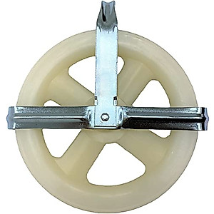 2 PK- 5'' Clothesline Pulley Wheel High Grade Impact Features Aluminum Axle Rustproof Weather Resistant - Nylon Rope Pulley for Outdoor Drying Clothing & More, White