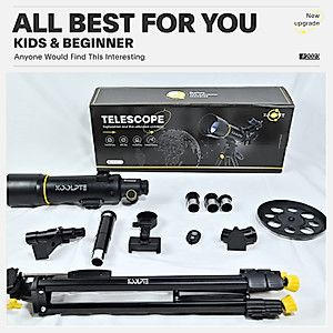 Telescope, 70mm Aperture 400mm, with Adjustable Tripod, Entry-Level, Ideal Choice for Family, Adults, and Children's Education, Includes Extra Finder Scope, Barlow Lens, Carry Bag, and Phone Adapter