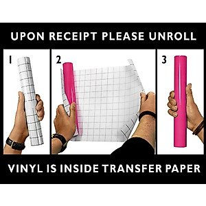 VViViD DECO65 12" x 5ft 6 Craft Vinyl Roll Bundle Includes 12" x 24" Transfer Paper Roll and 2 Precision Hooks for Weeding - M0