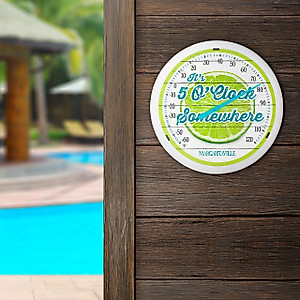 La Crosse 5 O'Clock Somewhere 13.25-inch Cheeseburger in Paradise Margaritaville Analog Dial Thermometer, Multi