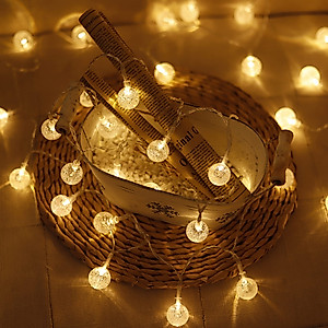 Big Globe String Lights Fairy Lights Battery Operated 21FT 60LED Bubble Ball,lamp String Waterproof Indoor Outdoor Hanging Lights Decorative Christmas Lights for Home Party Patio Garden Wedding