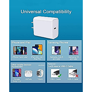 20w iPhone Charger Block, 3pack USB C Charging Blocks Fast Charge Wall Plug For iPhone 14 Pro Max 14Pro 13 13Pro 12 12Pro 11 11Pro 10 X Xr Xs 8 Plus USB-C Power Adapter Type C Cube USBC Box PD C Brick