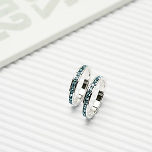 Muses Art Design Birthstone Eternity Band Ring (Channel Set/Full Round), Stackable Fashion Ring with Crystal Birthstone