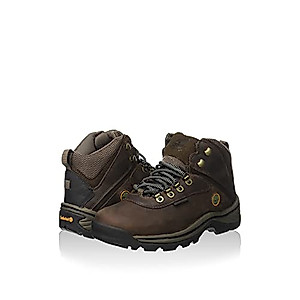 TimberlanD Women's White LeDge MiD Ankle Boot,Dark Brown,8 M US