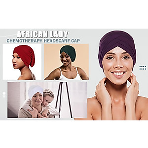 Fxhixiy Hijab Chemo Cancer Beanies Turbans Hats Cap Twisted Hair Cover Headwrap Turban Headwear for Women (Gray)
