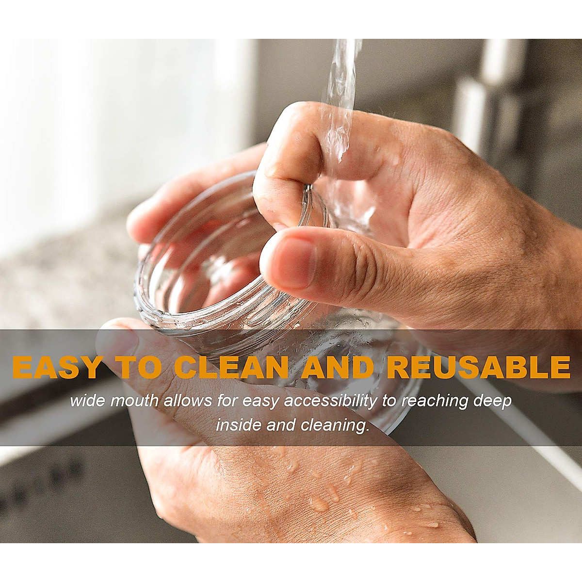 Rainforce Mason Jars 8 oz 30 Pack- Small Mason Jars With Gold Lids -1/4 Quart Canning Jars| Storage Pickling Jars For Jelly, Jam, Honey, Pickles - Spice Glass Jars - With 30 Chalkboard Labels