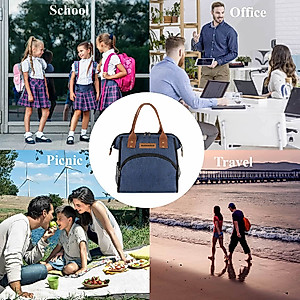 RUONARIER Insulated Lunch Bag Lunch Box Women Men Portable Stylish Meal Bags for Work School Outdoor Travel Durable Oxford Material Lunch Bag for Kid and Students Lunch Tote Bag (Blue)…