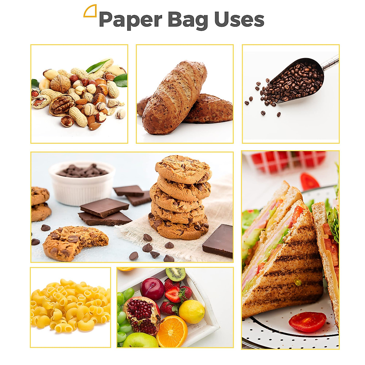 5lb Brown Paper Lunch Bags 100 Count - Large Brown Paper Bags Lunch Size - Lunch Paper Bags, Paper Sandwich Bags - Brown Lunch Bags - Paper Lunch Bags for Kids - Sandwich Bag Paper Lunch Bags for Food